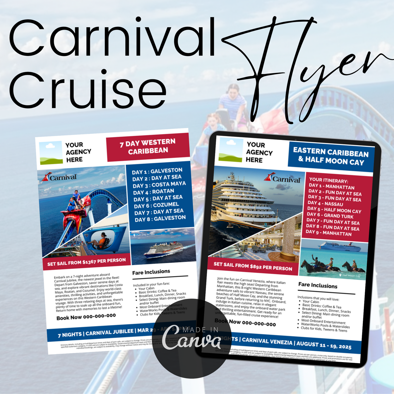 Carnival Cruise Line Marketing Flyer: Canva Fun for Travel Agents ...