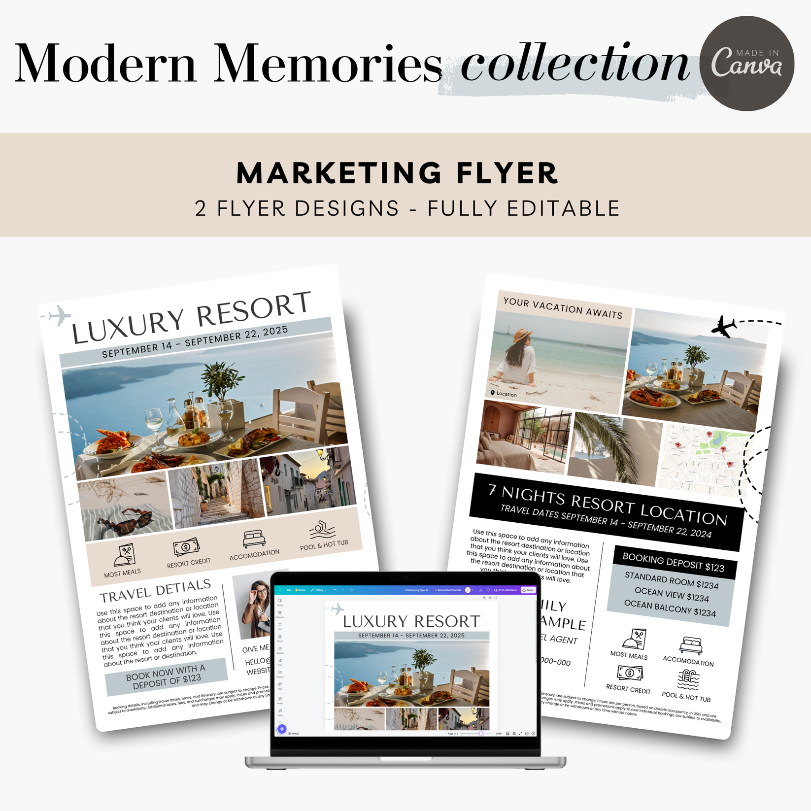 Turn Heads: Luxe, Minimal & Chic Canva Design for Travel Agents ...