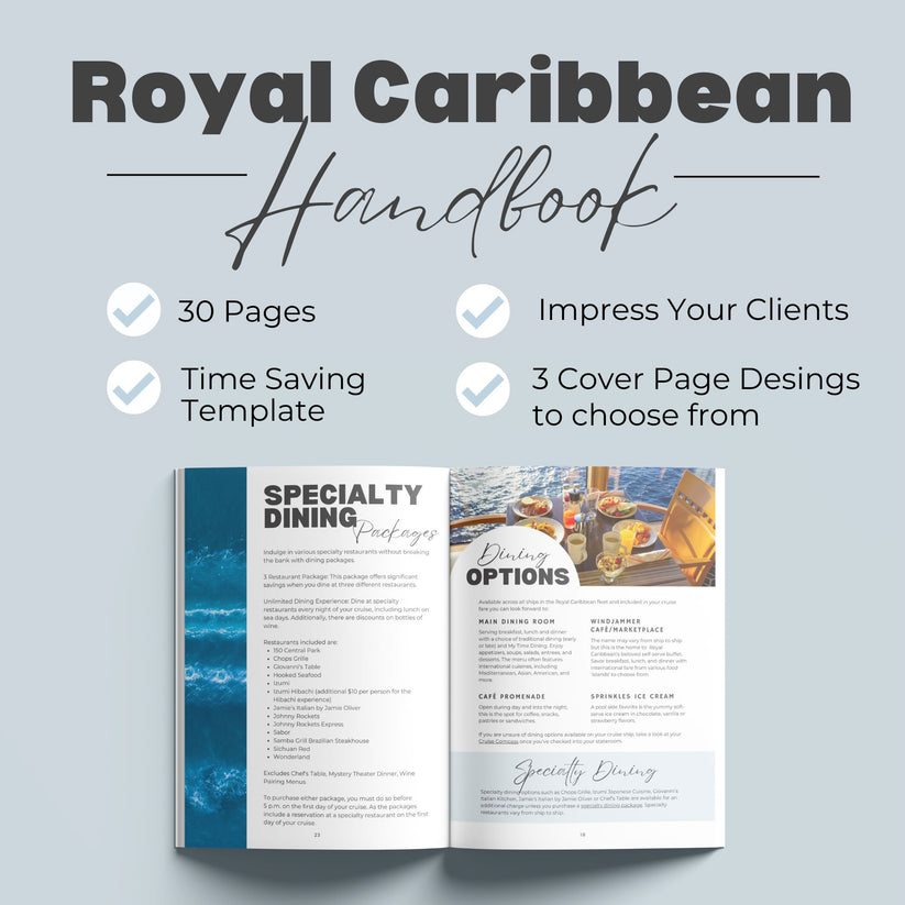 Cruise Travel Agents Dream: Royal Caribbean Handbook Canva Template ...