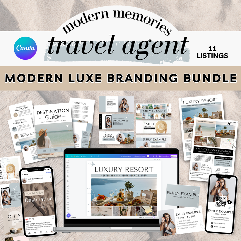 Turn Heads: Luxe, Minimal & Chic Canva Design for Travel Agents ...