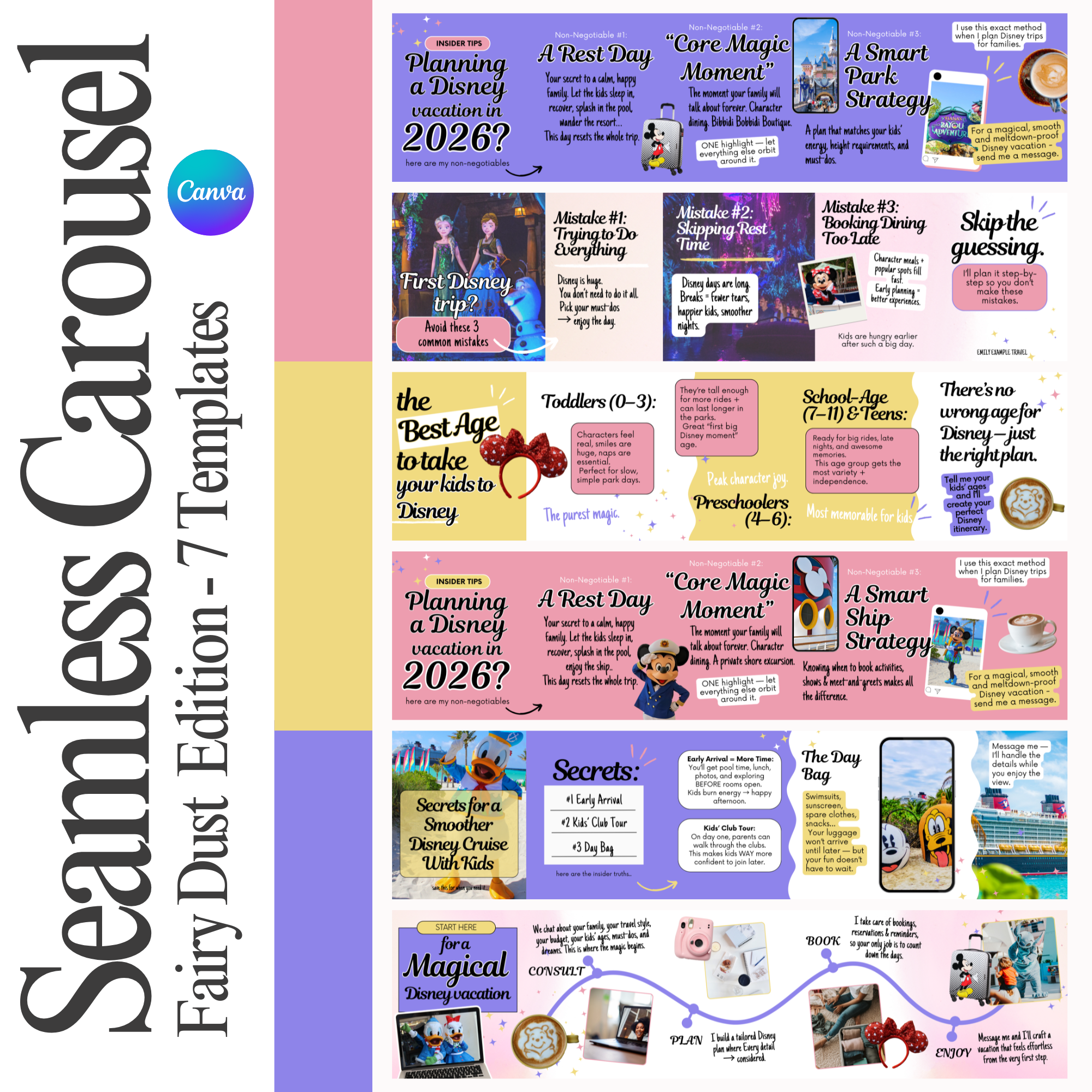 Fairy Dust — Seamless Carousel Templates for Disney Travel Agents ...