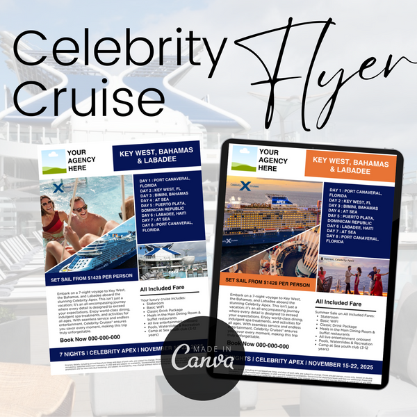 Professional Cruise Flyer Template for Celebrity Cruises Marketing ...