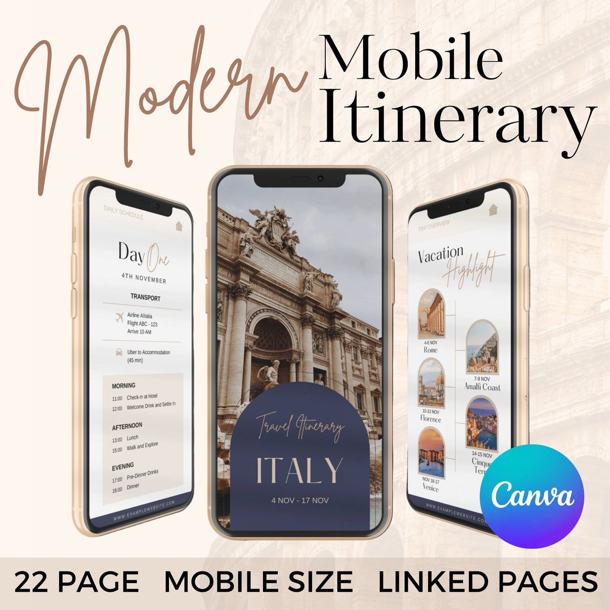 Simplify Italian Travel Planning with Our Mobile Itinerary Template ...